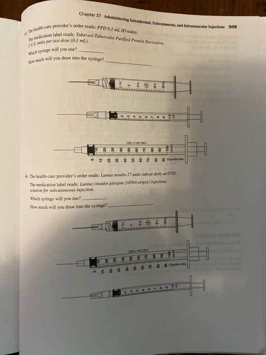 Solved Chapter 37 Administering Intradermal, Subcutaneous, | Chegg.com
