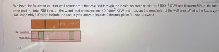 Solved We have the following exterior wall assembly. If the | Chegg.com