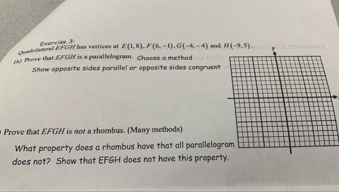 Solved Exercise 3: Quadrilateral EFGH has vertices at | Chegg.com