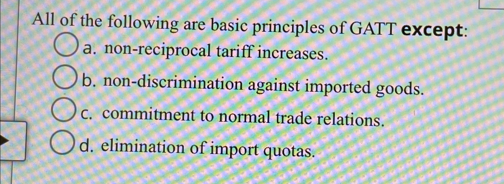 Solved All of the following are basic principles of GATT | Chegg.com