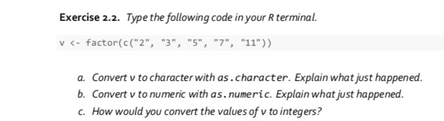 Solved Exercise 2.2. Type the following code in your | Chegg.com