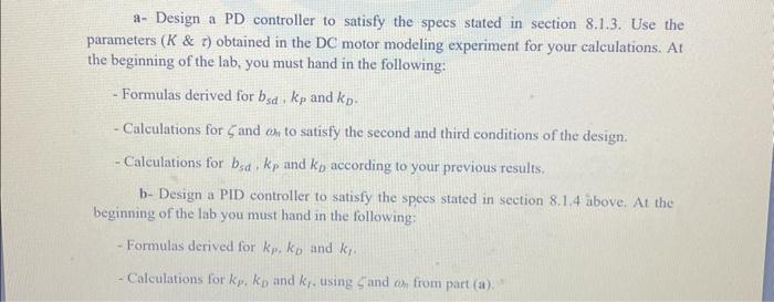 Solved a- Design a PD controller to satisfy the specs stated | Chegg.com