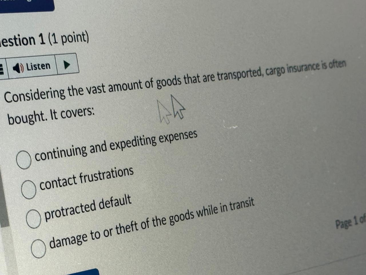 Solved estion 1 (1 ﻿point)Considering the vast amount of | Chegg.com