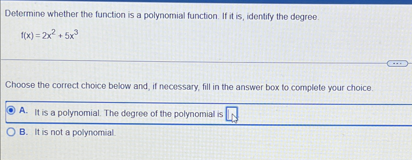 Solved Determine whether the function is a polynomial | Chegg.com