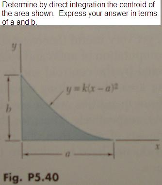Solved Determine by direct integration the centroid of the | Chegg.com