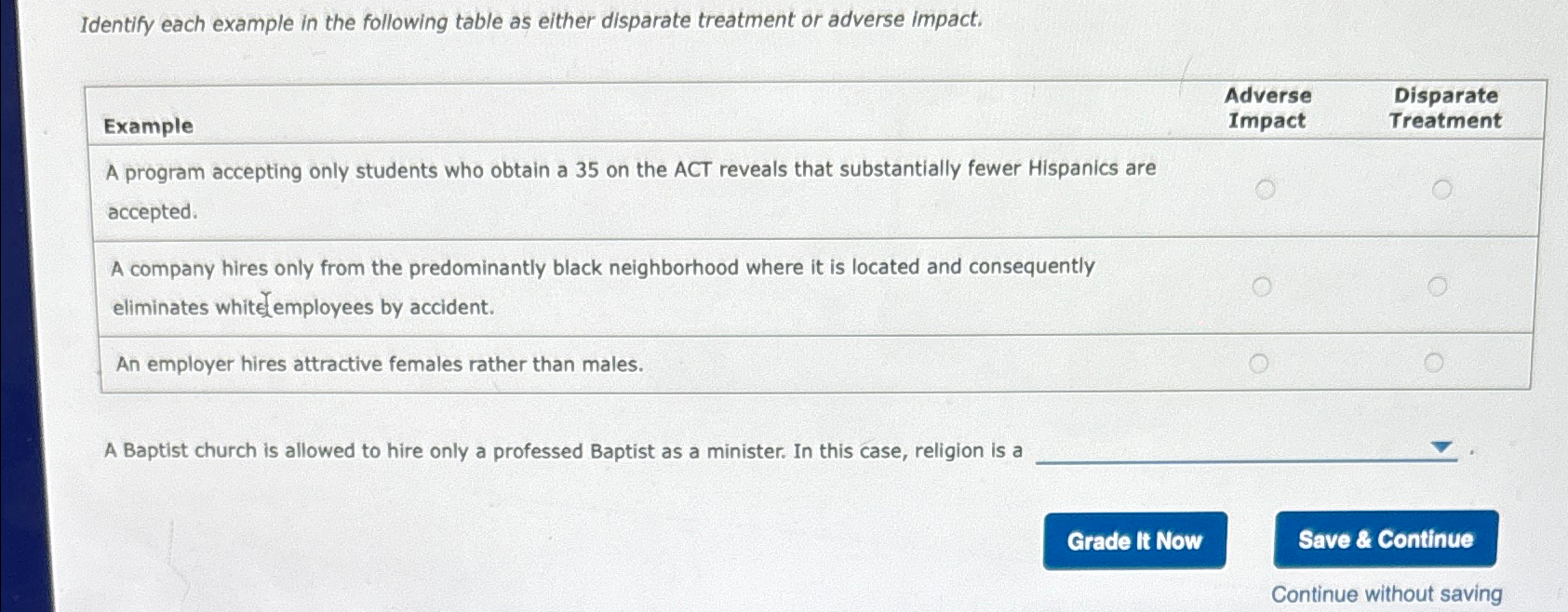 Solved Identify each example in the following table as | Chegg.com