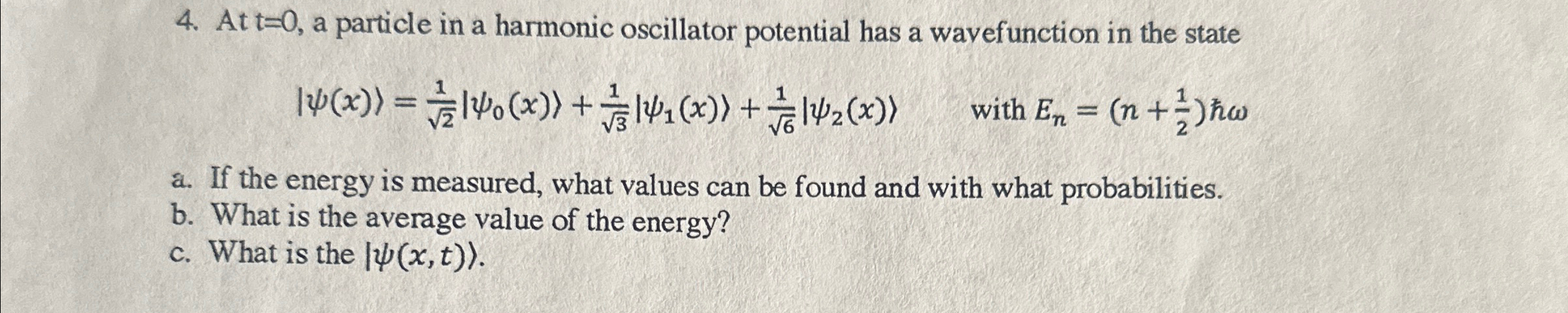 Solved At t=0, ﻿a particle in a harmonic oscillator | Chegg.com