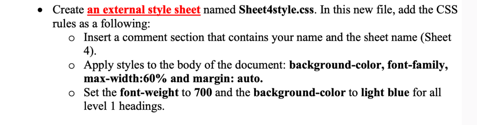 Solved what is the css code for this: | Chegg.com