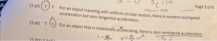 Solved acceleration but zero tangential acceleration. For an | Chegg.com