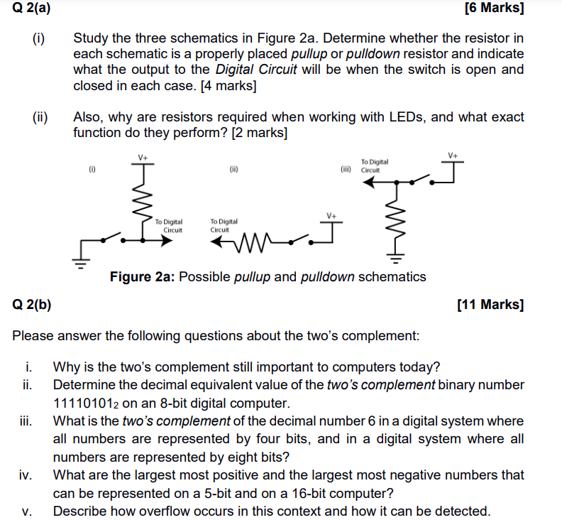 Solved Q 2(a)[6 ﻿Marks](i) ﻿Study the three schematics in | Chegg.com