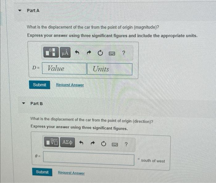 Solved A car is driven 205 km west and then 98 km southwest | Chegg.com