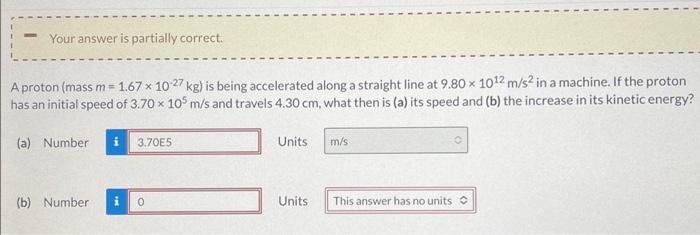 Solved A proton (mass m=1.67×10−27 kg ) is being accelerated | Chegg.com