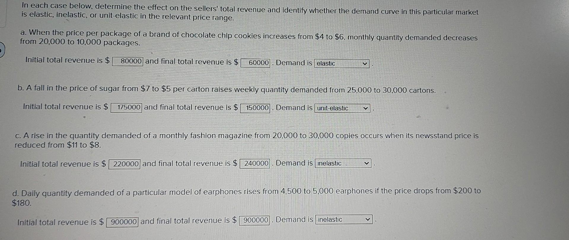 Solved In each case below, determine the effect on the | Chegg.com