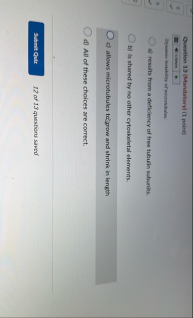 Solved Question 13 (Mandatory) (1 ﻿point)= Dynamic | Chegg.com