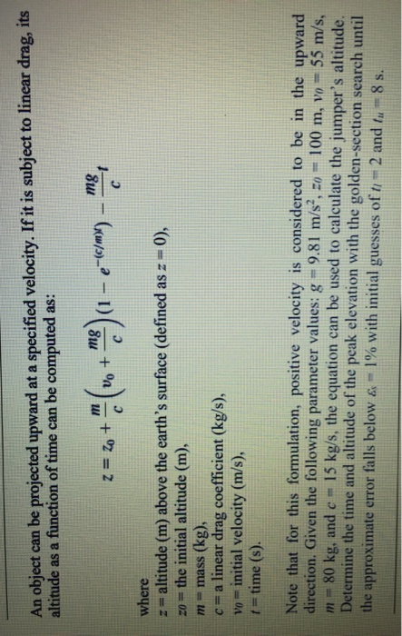 Solved An Object Can Be Projected Upward At A Specified