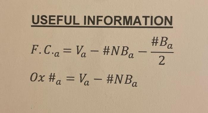 Solved USEFUL INFORMATION F⋅Ca=Va−#NBa−2#BaOx#a=Va−#NBa | Chegg.com