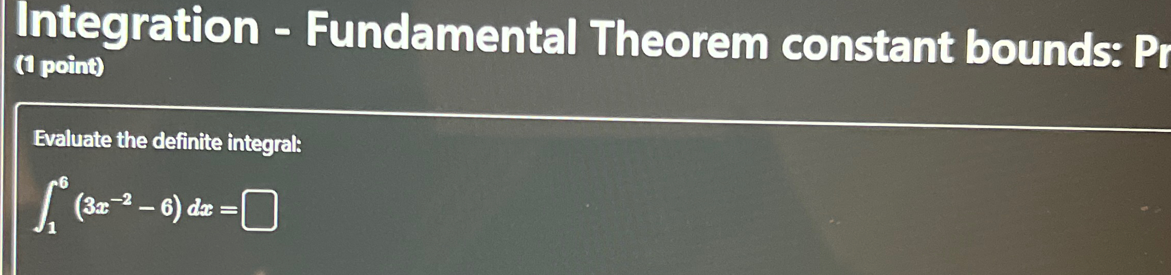 Solved Integration - ﻿Fundamental Theorem constant bounds: P | Chegg.com