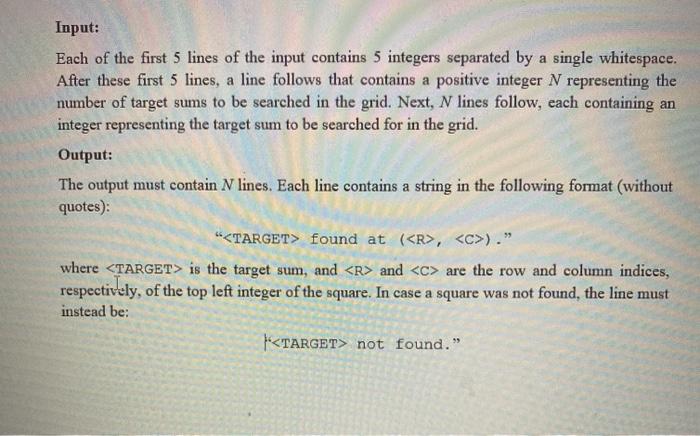 Solved Q4. [30 marks] Square Sum Given a 5 x 5 grid of | Chegg.com