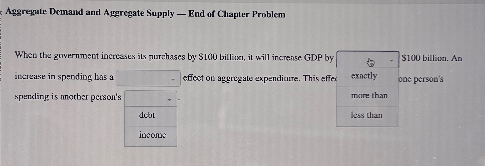 Solved Aggregate Demand and Aggregate Supply — ﻿End of | Chegg.com