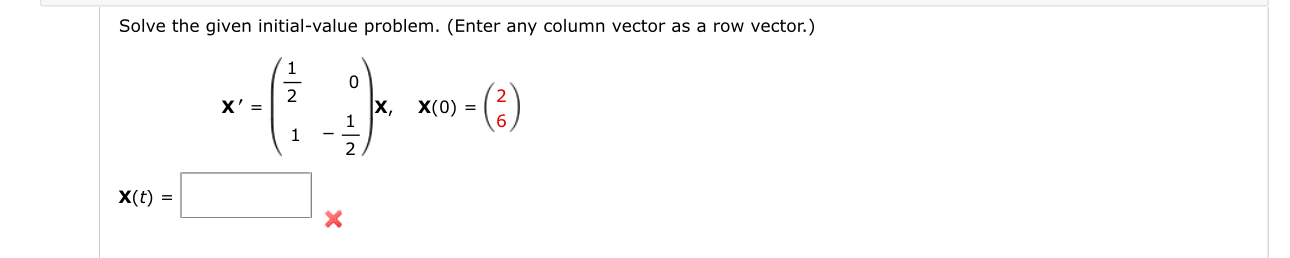 Solved Give awnser as a row vector | Chegg.com