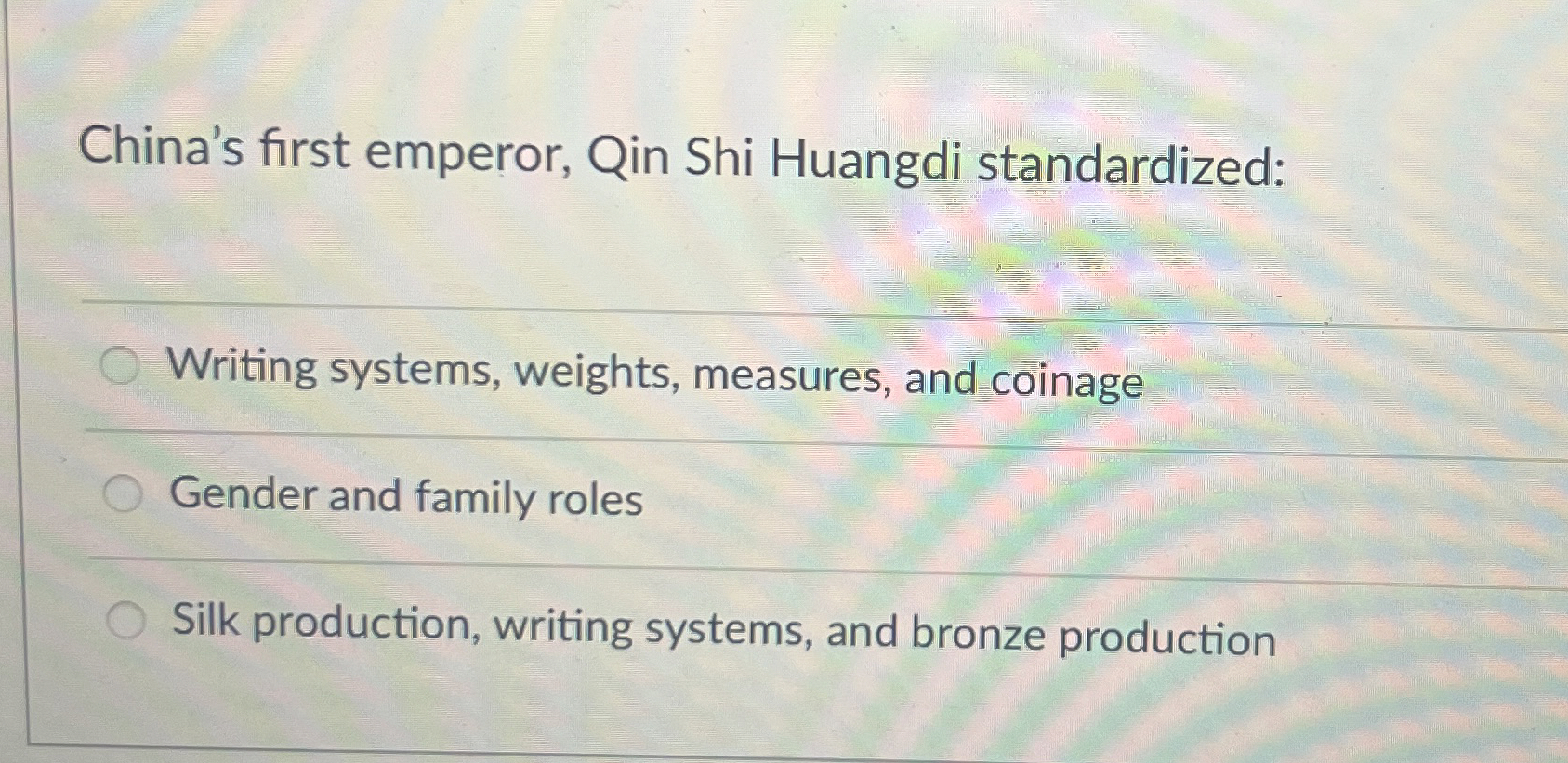 Solved China's first emperor, Qin Shi Huangdi | Chegg.com