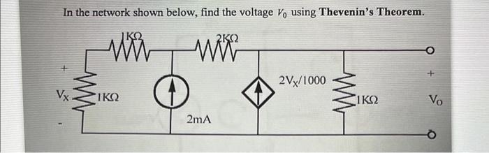 Solved In the network shown below, find the voltage V0 using | Chegg.com