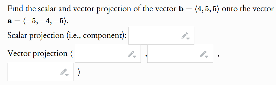 Solved Find the scalar and vector projection of the vector | Chegg.com