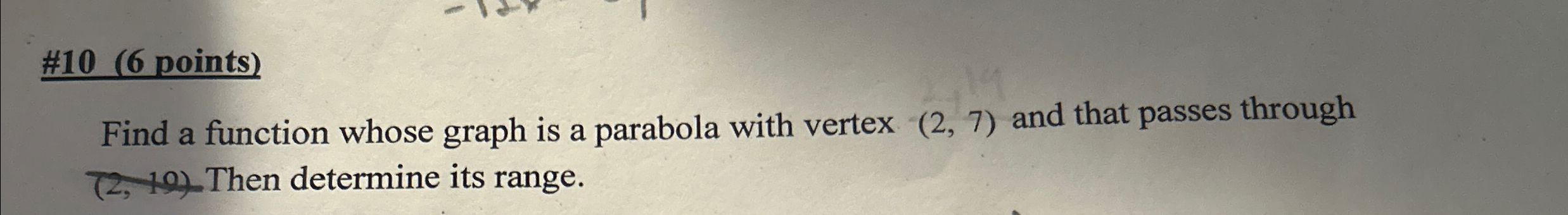 Solved Find a function whose graph is a parabola with vertex | Chegg.com