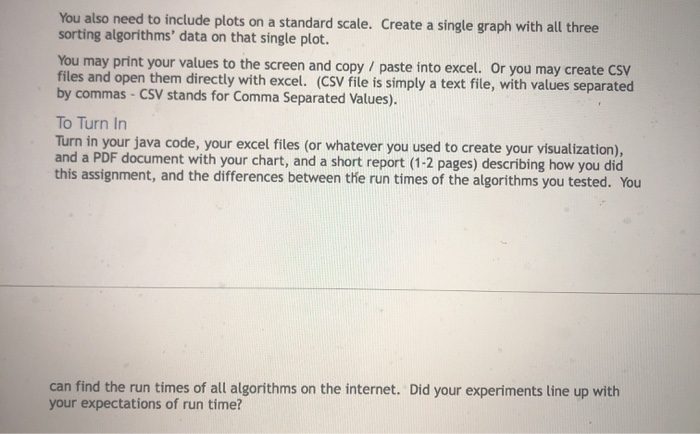 Solved Lab 9 Run Time For Sorting Algorithms For This Lab 
