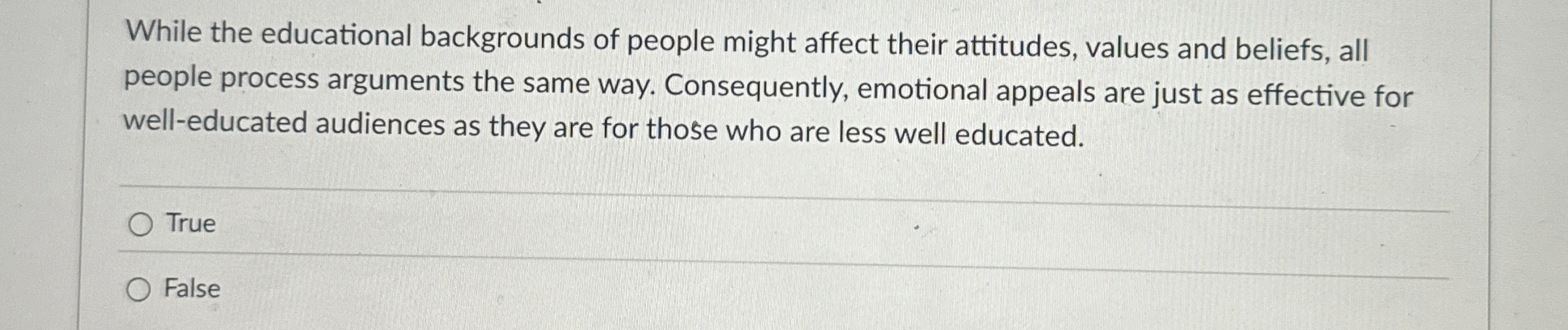 Solved While the educational backgrounds of people might | Chegg.com