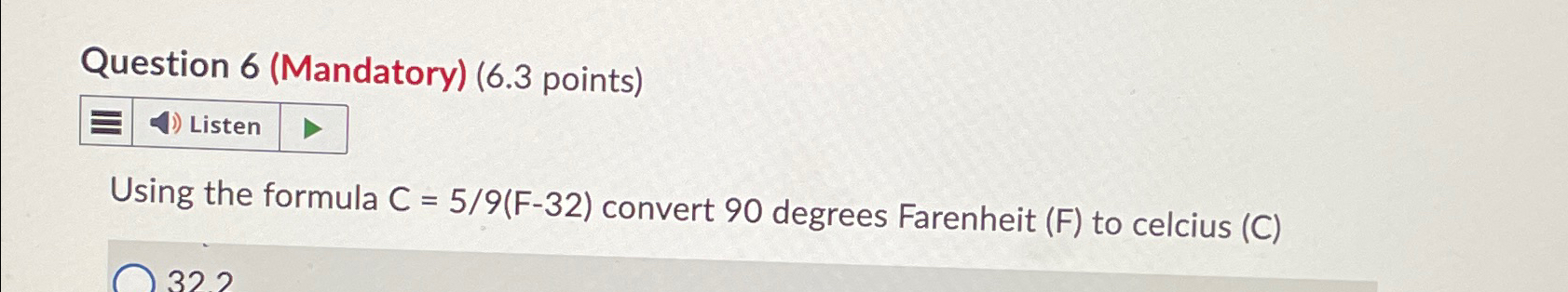 Solved Question 6 (Mandatory) (6.3 ﻿points)Using the formula | Chegg.com