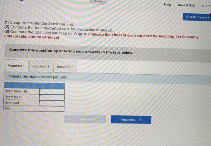 Solved Homework Help Save & Exit Submit Check my work | Chegg.com
