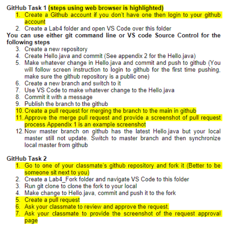 Solved I need step by step please GitHub Task 1 (steps using | Chegg.com