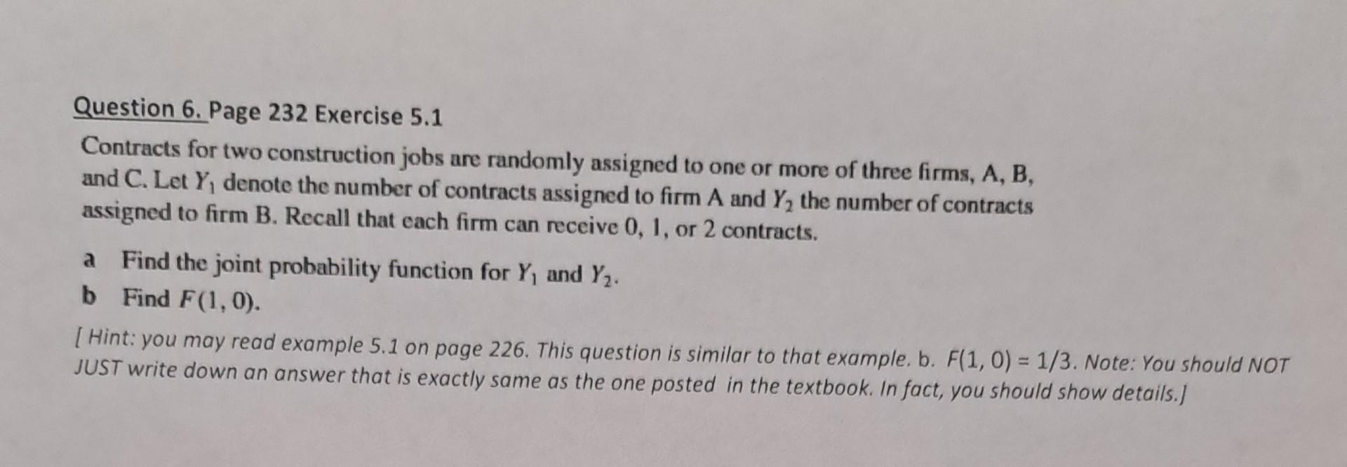 Solved Question 6. Page 232 Exercise 5.1 Contracts for two | Chegg.com