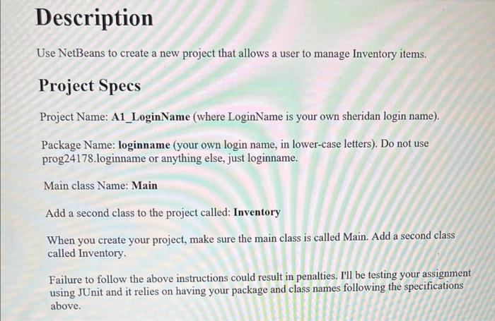 Solved Description Use NetBeans to create a new project that | Chegg.com