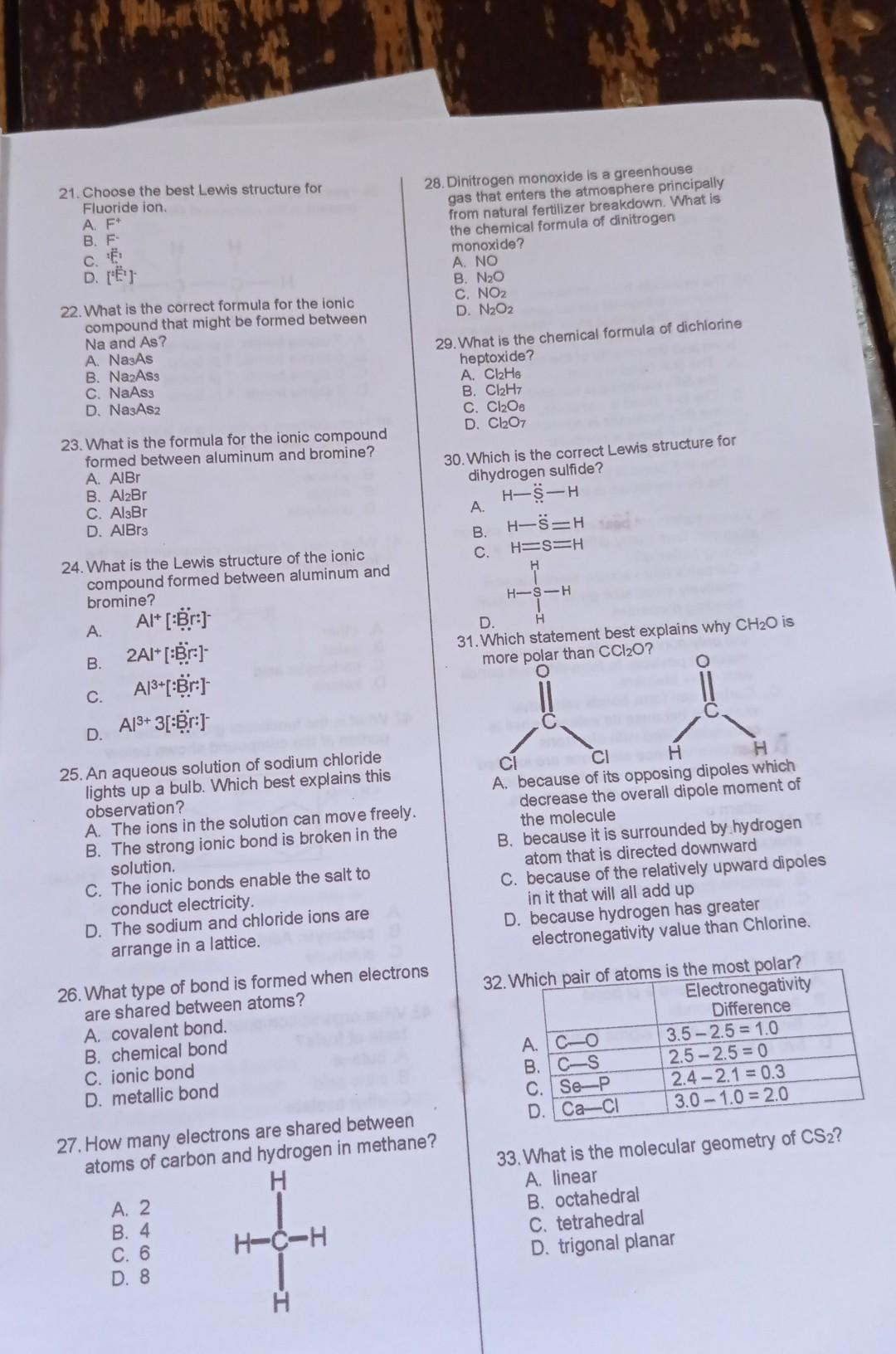 Solved 21. Choose the best Lewis structure for Fluoride ion. | Chegg.com