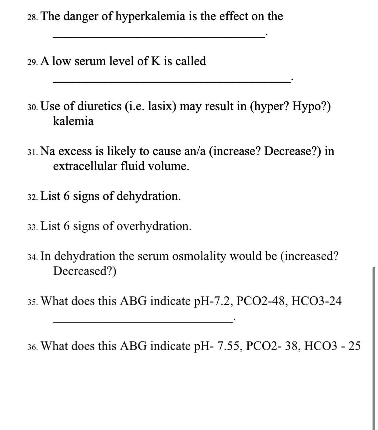 Solved The danger of hyperkalemia is the effect on theA low | Chegg.com