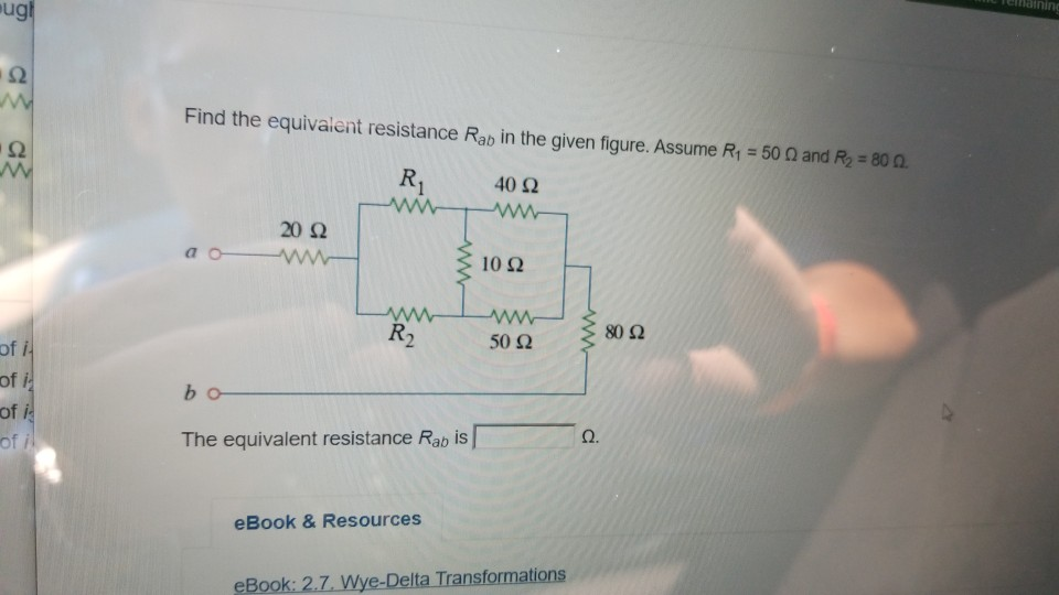 Solved aug Find the equivalent resistance Rab in the given | Chegg.com