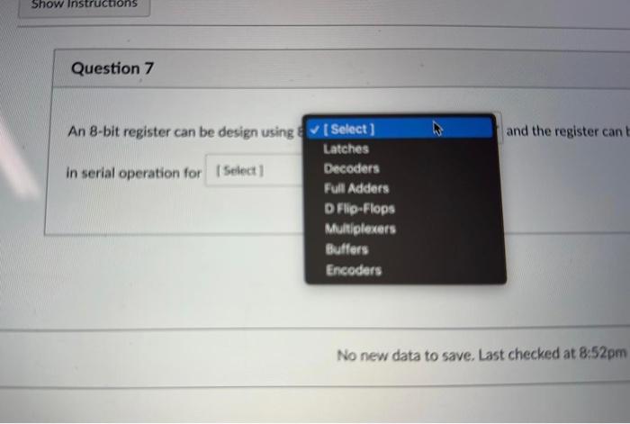 Solved An 8-bit register can be design using 8 and the | Chegg.com