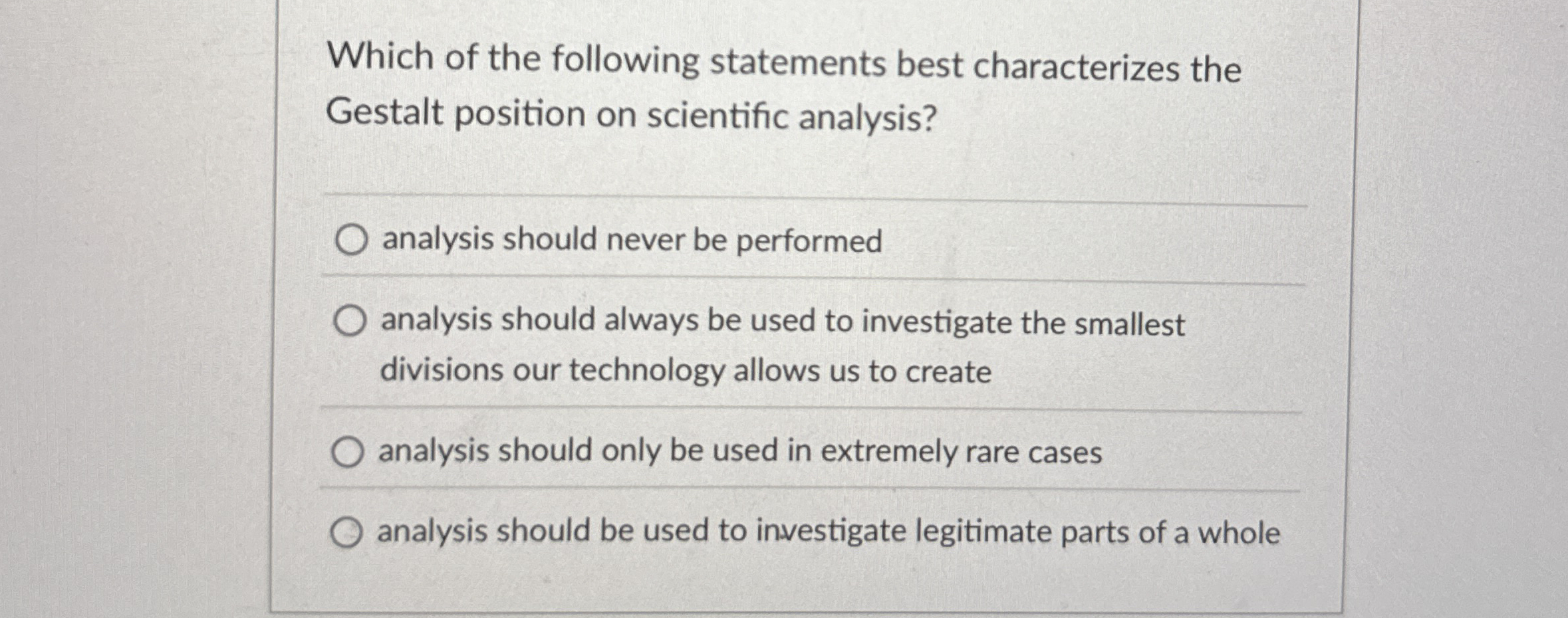 Solved Which of the following statements best characterizes | Chegg.com