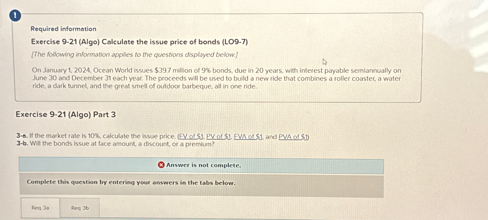 Solved !Required informationExercise 9-21 (Algo) ﻿Calculate | Chegg.com