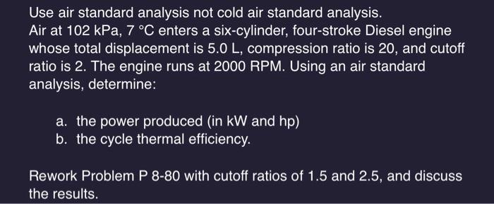 Solved For Air‐standard analysis (meansvariable specific | Chegg.com