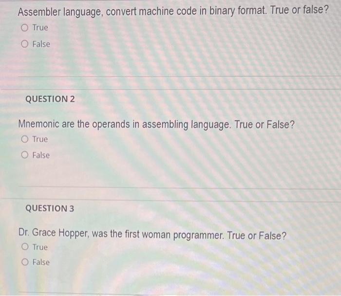 Solved Assembler Language Convert Machine Code In Binary 