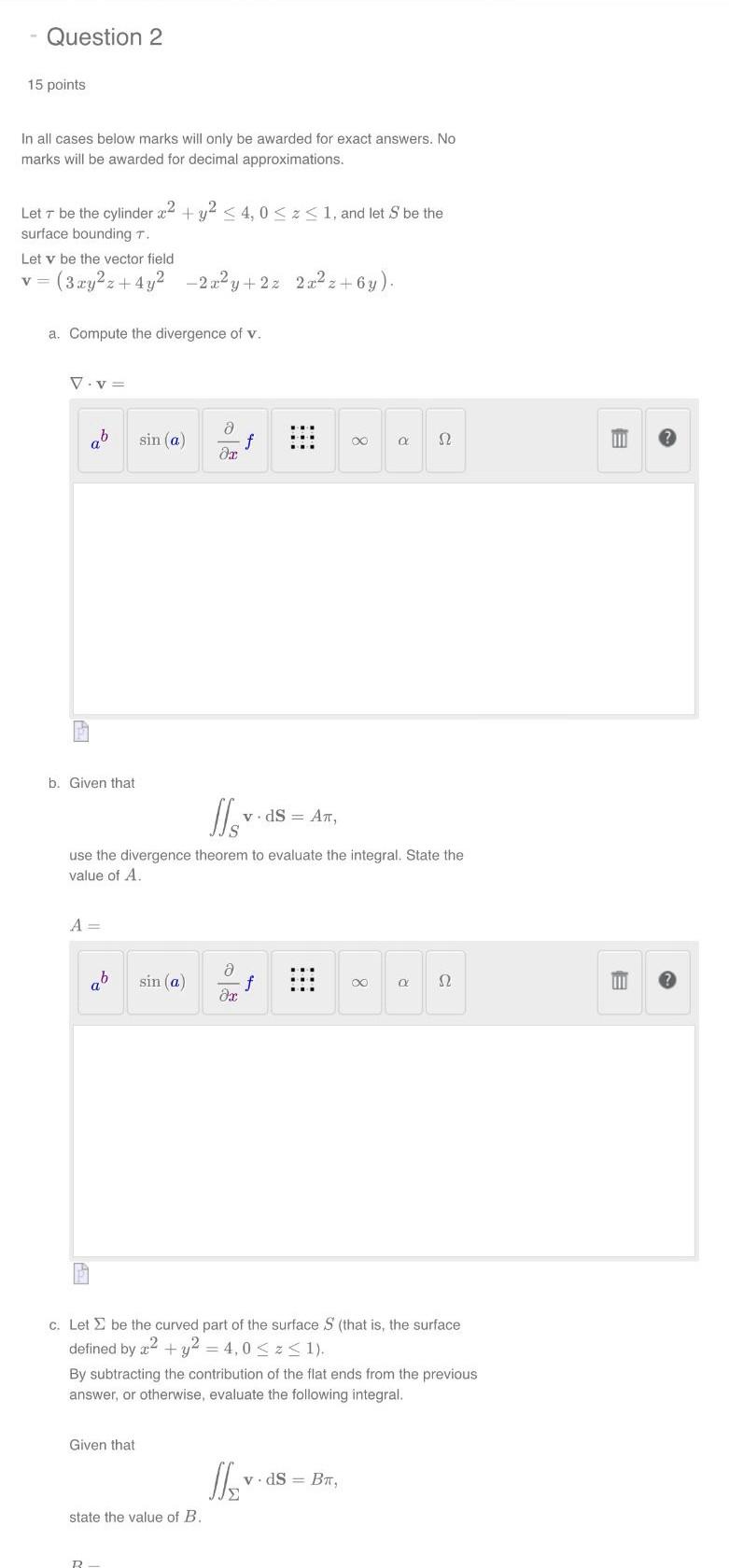 Solved In all cases below marks will only be awarded for | Chegg.com