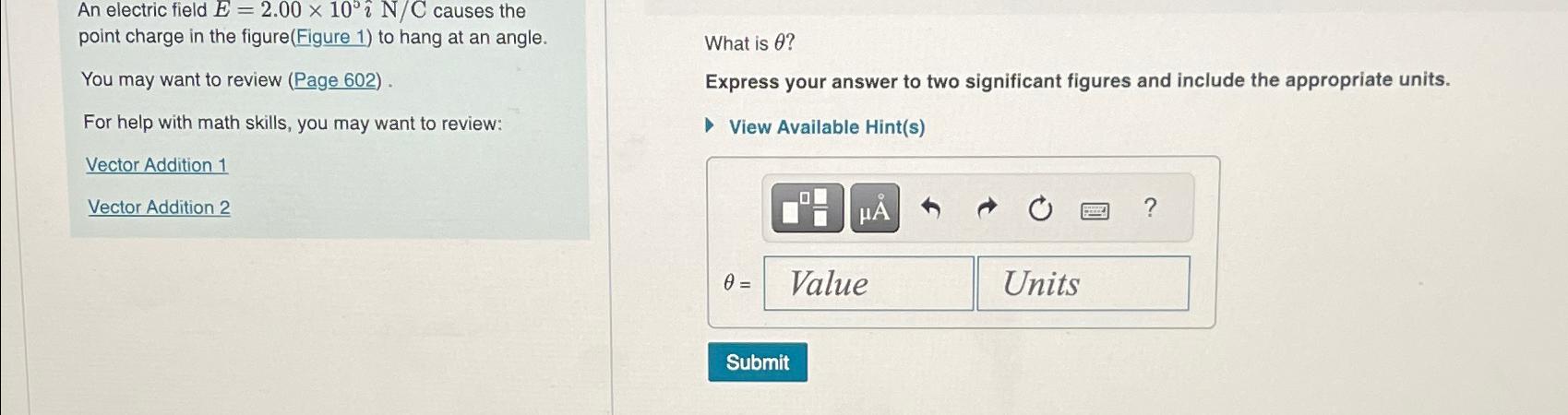 Solved An electric field E=2.00×105hat(ı)NC ﻿causes the | Chegg.com
