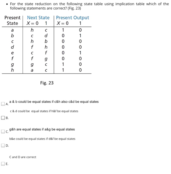 Solved 1 • For the state reduction on the following state | Chegg.com
