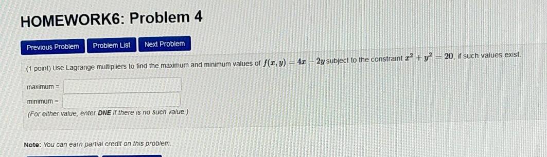 Solved HOMEWORK6: Problem 4 Previous Problem Problem List | Chegg.com Solved HOMEWORK6: Problem 4 Previous Problem Problem List | Chegg.com