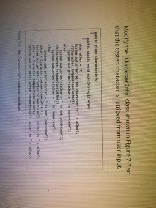 Solved Modify the CharacterInfo class shown in Figure 7-3 so | Chegg.com