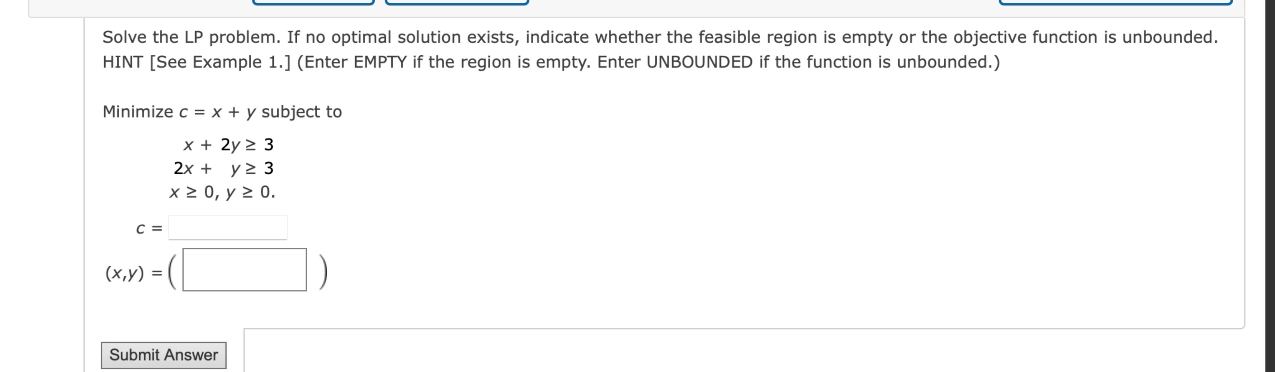 Solved Solve the LP problem. If no optimal solution exists, | Chegg.com