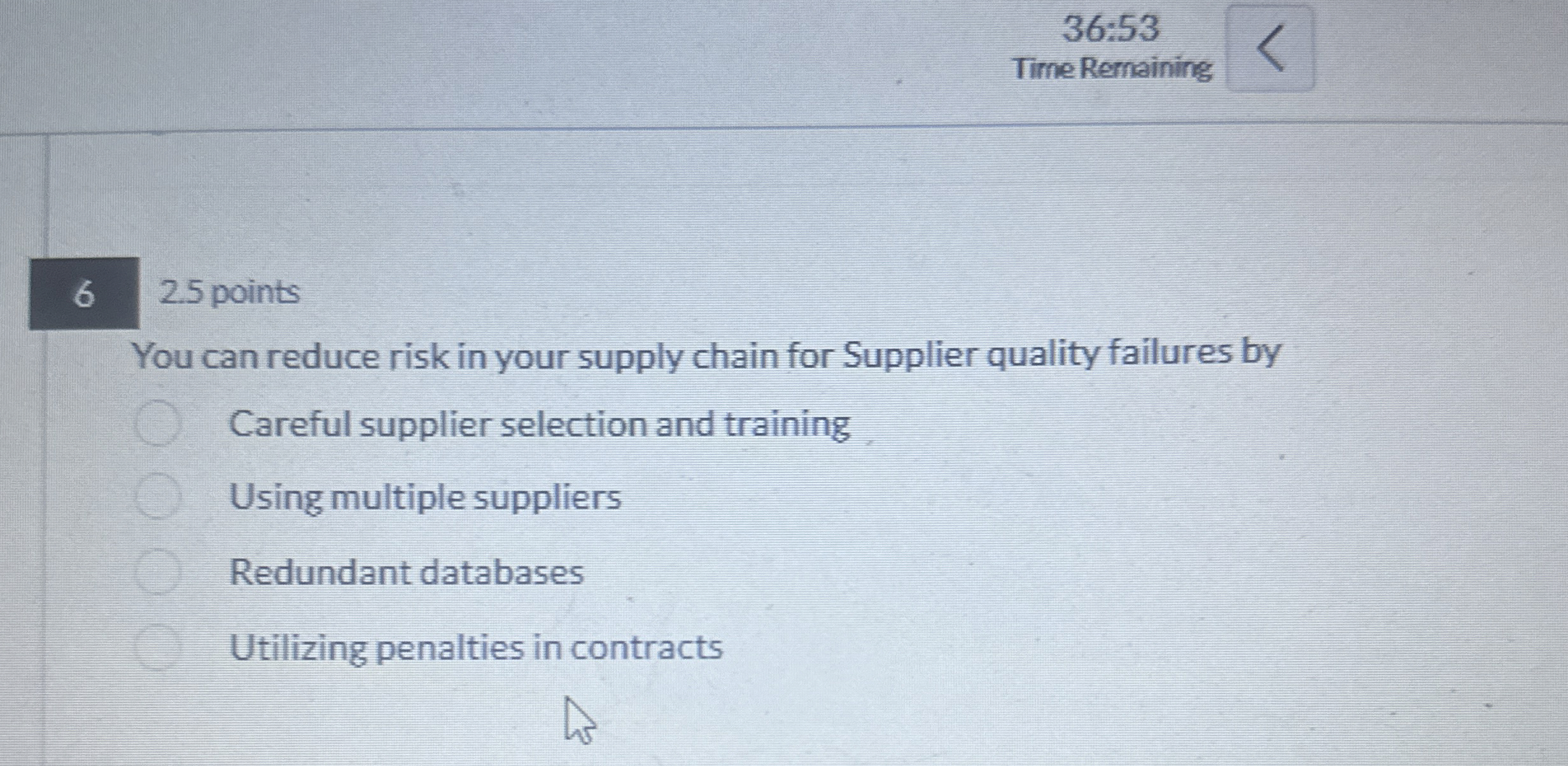 Solved 2.5 ﻿pointsYou can reduce risk in your supply chain | Chegg.com